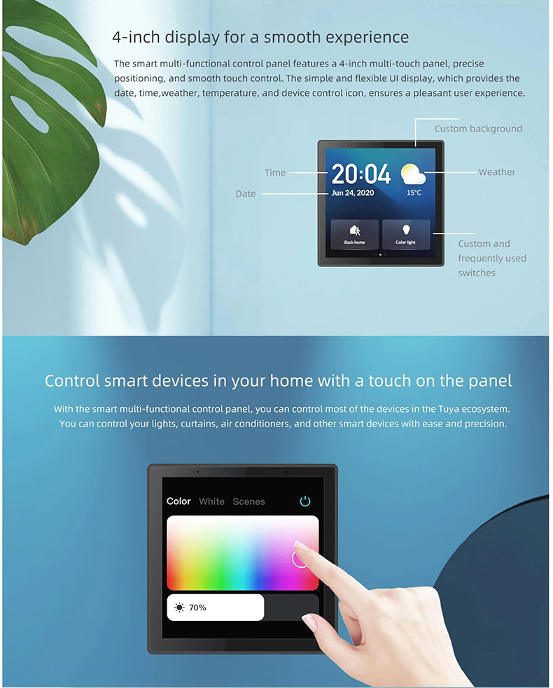 smart network switch Smart home system 4-inch WiFi multi-function ...